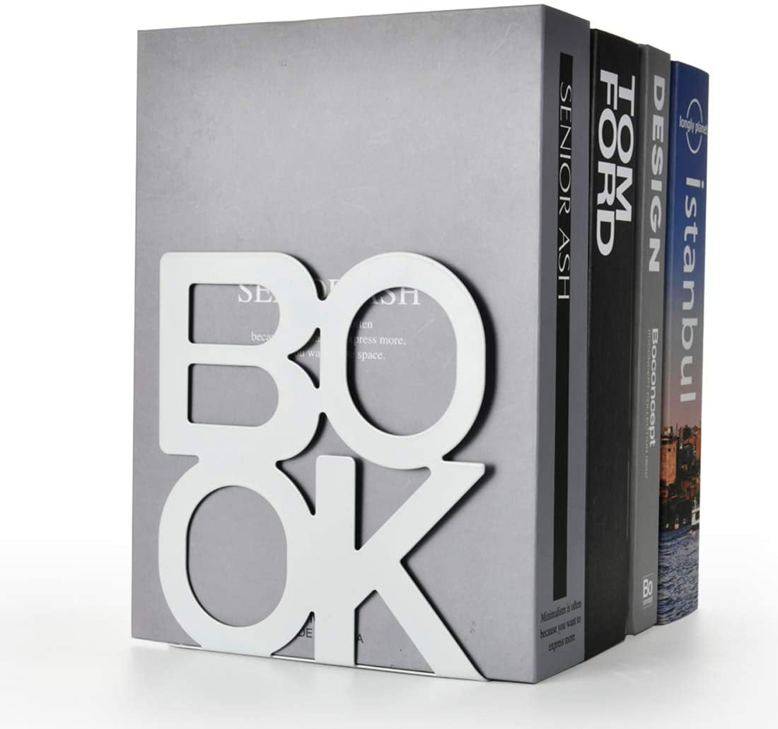 Book Ends - Decorative Metal Book Ends Supports for Bookrack Desk,Books ...