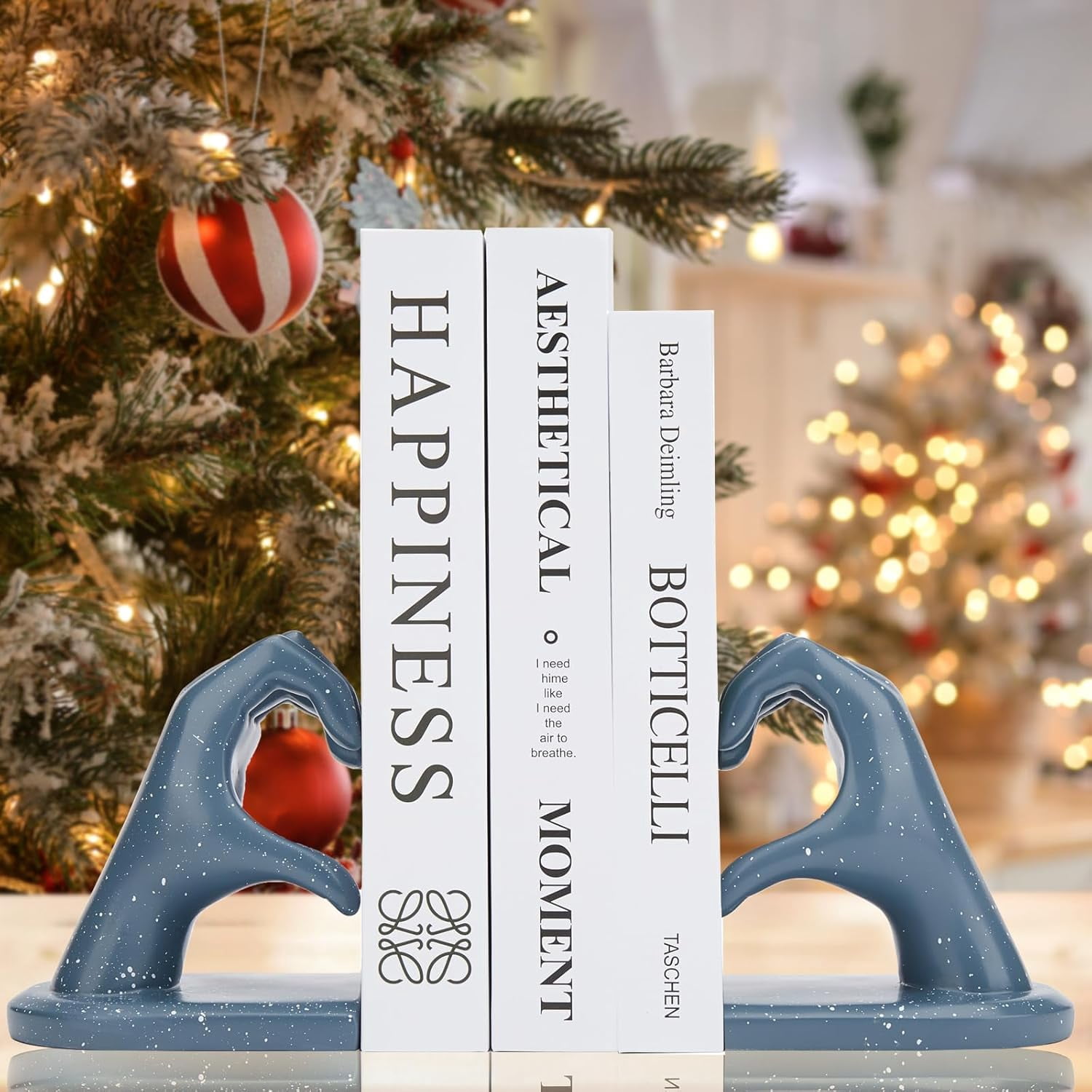 Book Ends Heart Design, Gold Bookends for Shelves, Non-Skid Bookend ...