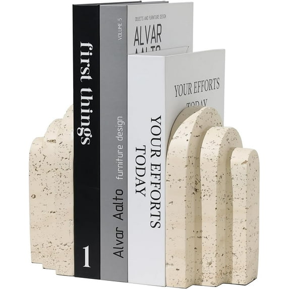 Book Ends for Heavy Books, Decorative Bookends for Shelves, Durable ...