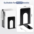 Book Ends, Non-Skid Metal Bookend Supports for Shelves, Heavy Duty Book ...