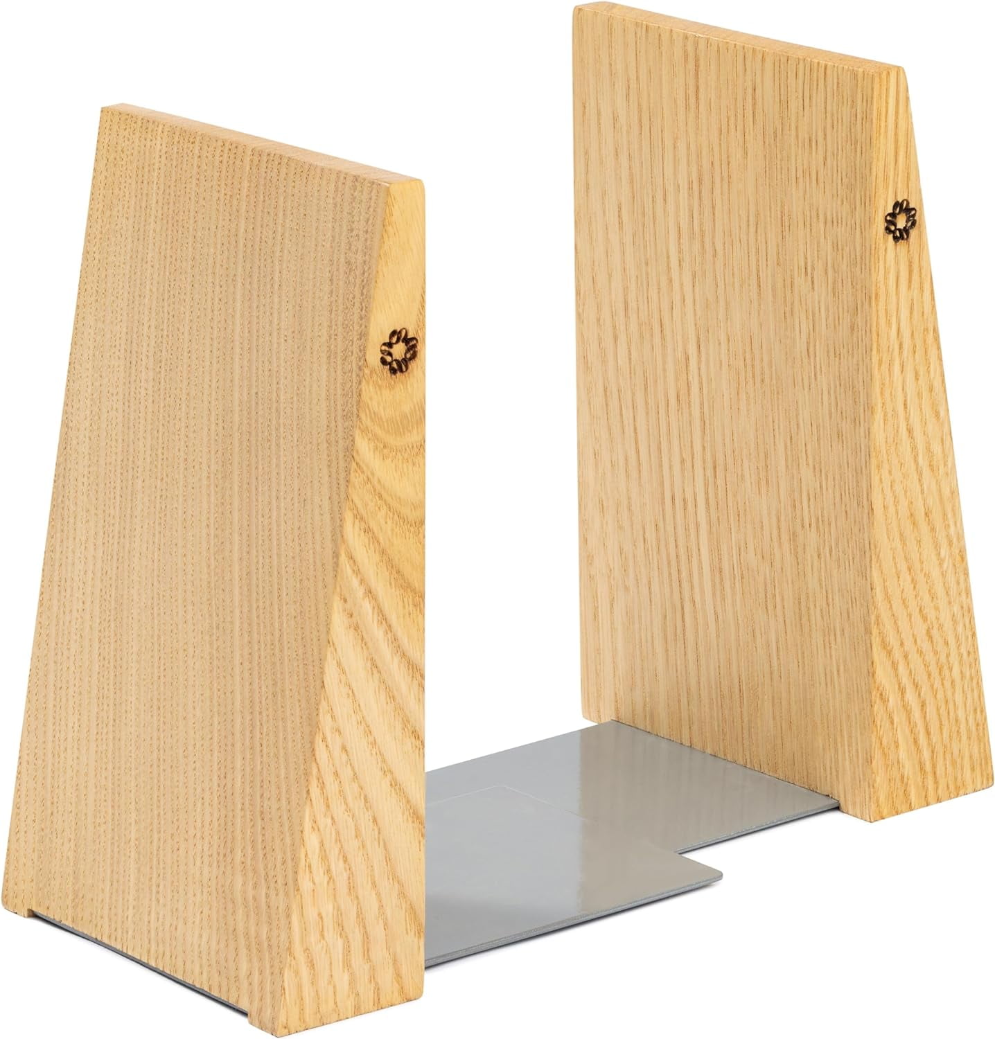 Book Ends for Shelves - Handmade Wooden Bookends with Metal Base ...