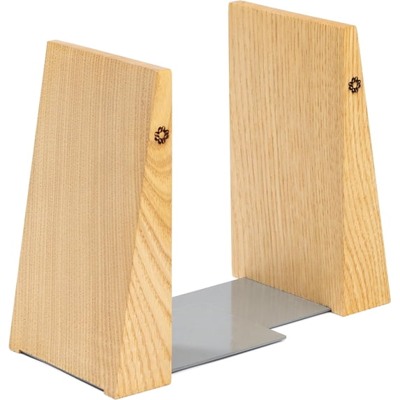 Book Ends for Shelves - Handmade Wooden Bookends with Metal Base ...