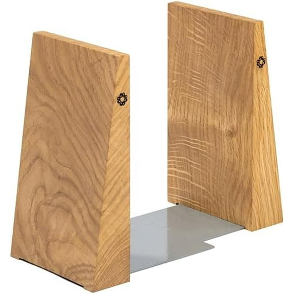 Book Ends for Shelves - Handmade Wooden Bookends with Metal Base ...