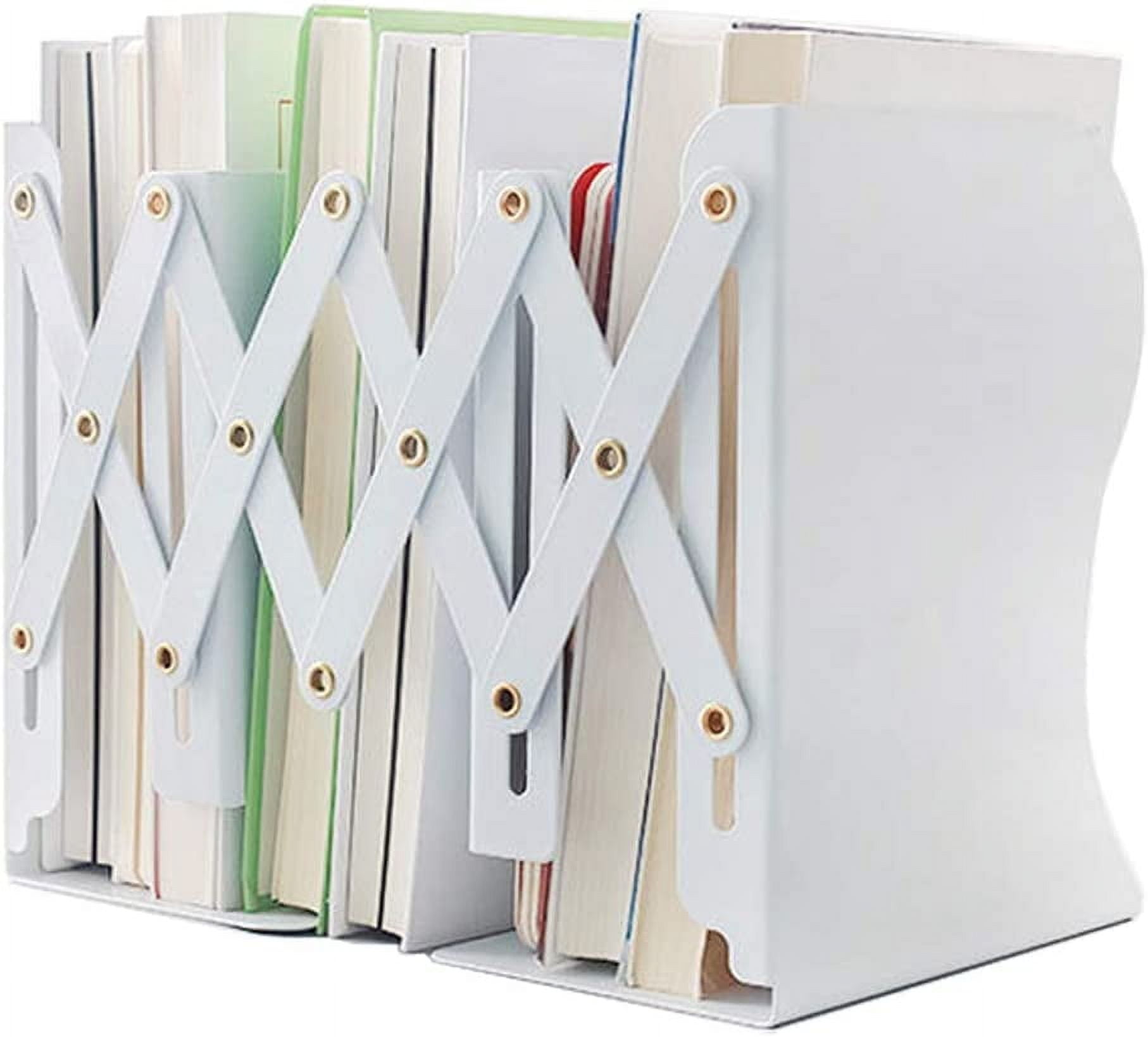 Book Ends, White Decorative Metal Iron Bookends Holder Stand Desk ...