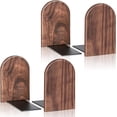 Book Ends for Heavy Books,2Pairs Heavy Duty Wooden Bookends, Holds ...