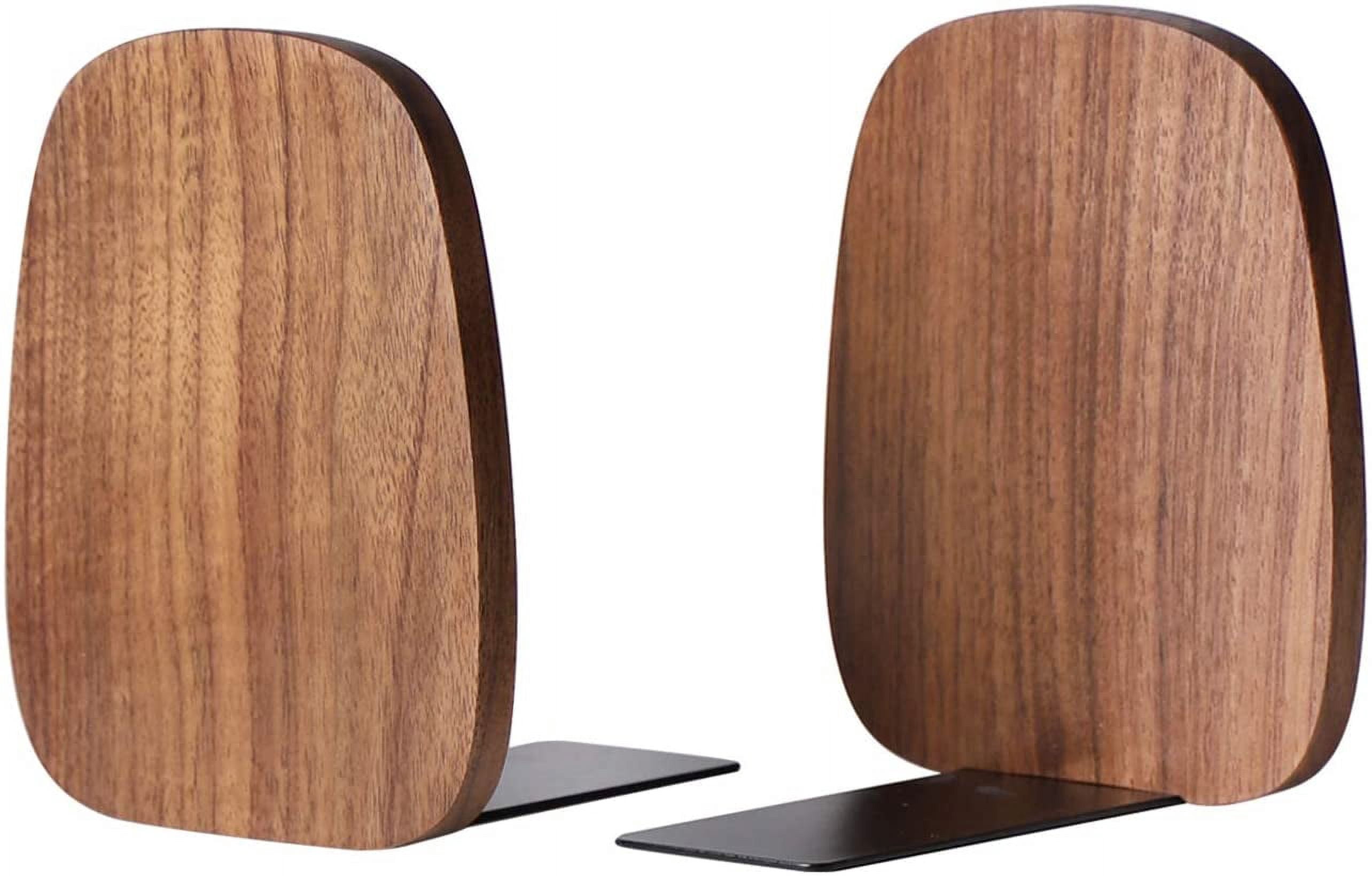 Book Ends for Shelves, Non-Skid s Heavy Books, Wooden Stopper Home ...