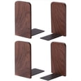 Book Ends for Shelves, Non-Slip Bookends, Heavy Duty Wooden Bookend ...