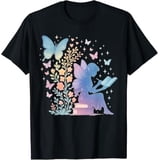 Book Fairy Girl Reading Floral Butterfly Fantasy Magical T-Shirt ...