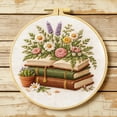 Book & Floral Embroidery Starter Kit, DIY Handcraft Ornament Supply ...