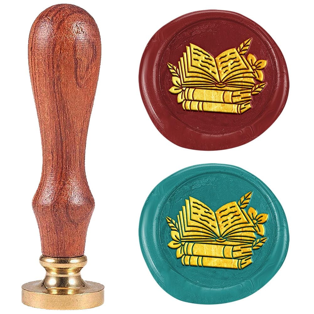 Book Flower Wax Seal Stamp 1" Sealing Stamps Removable Brass Head with ...