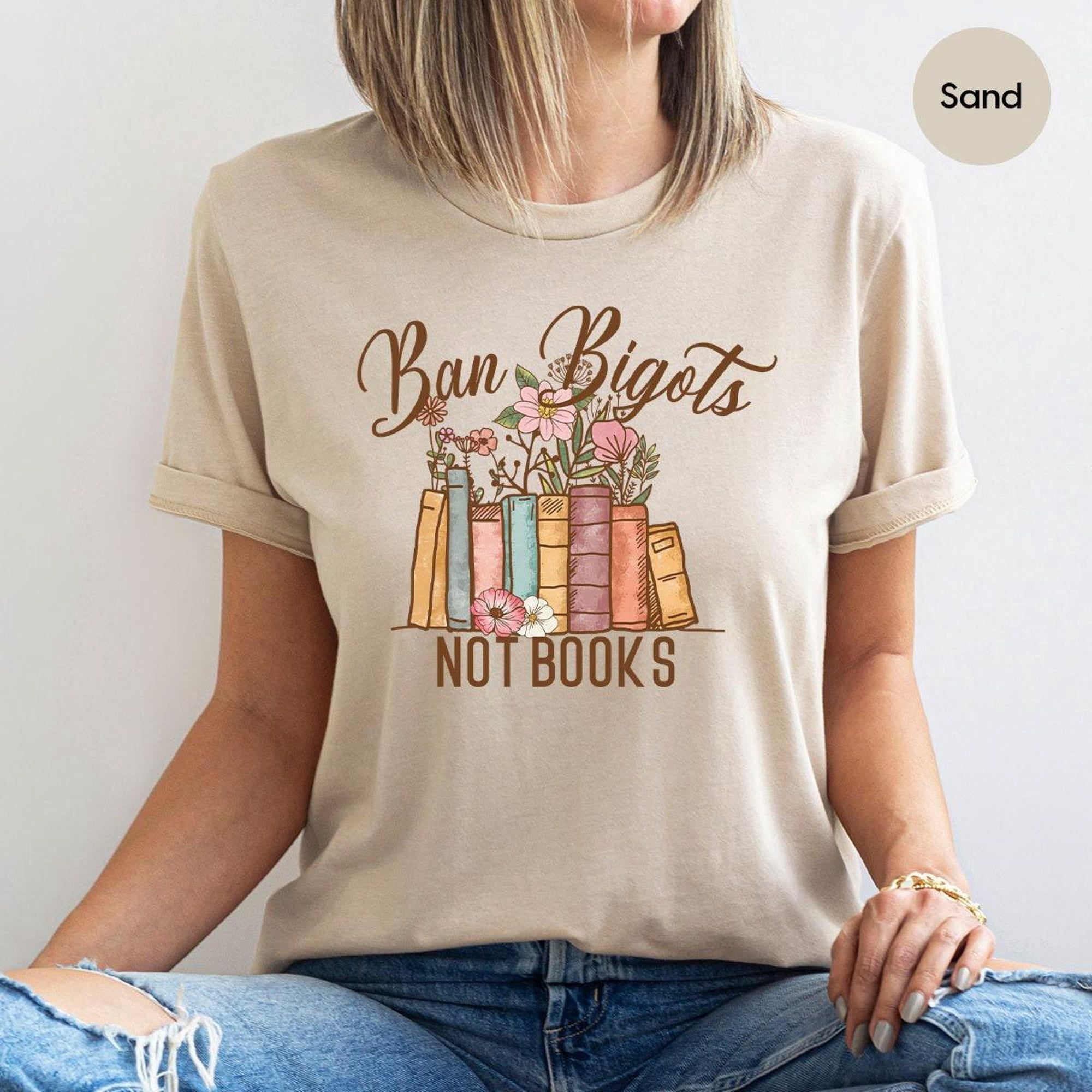 Book Flowers Shirts Reading Book Tshirts Ban Bigots Not Books Shirt ...