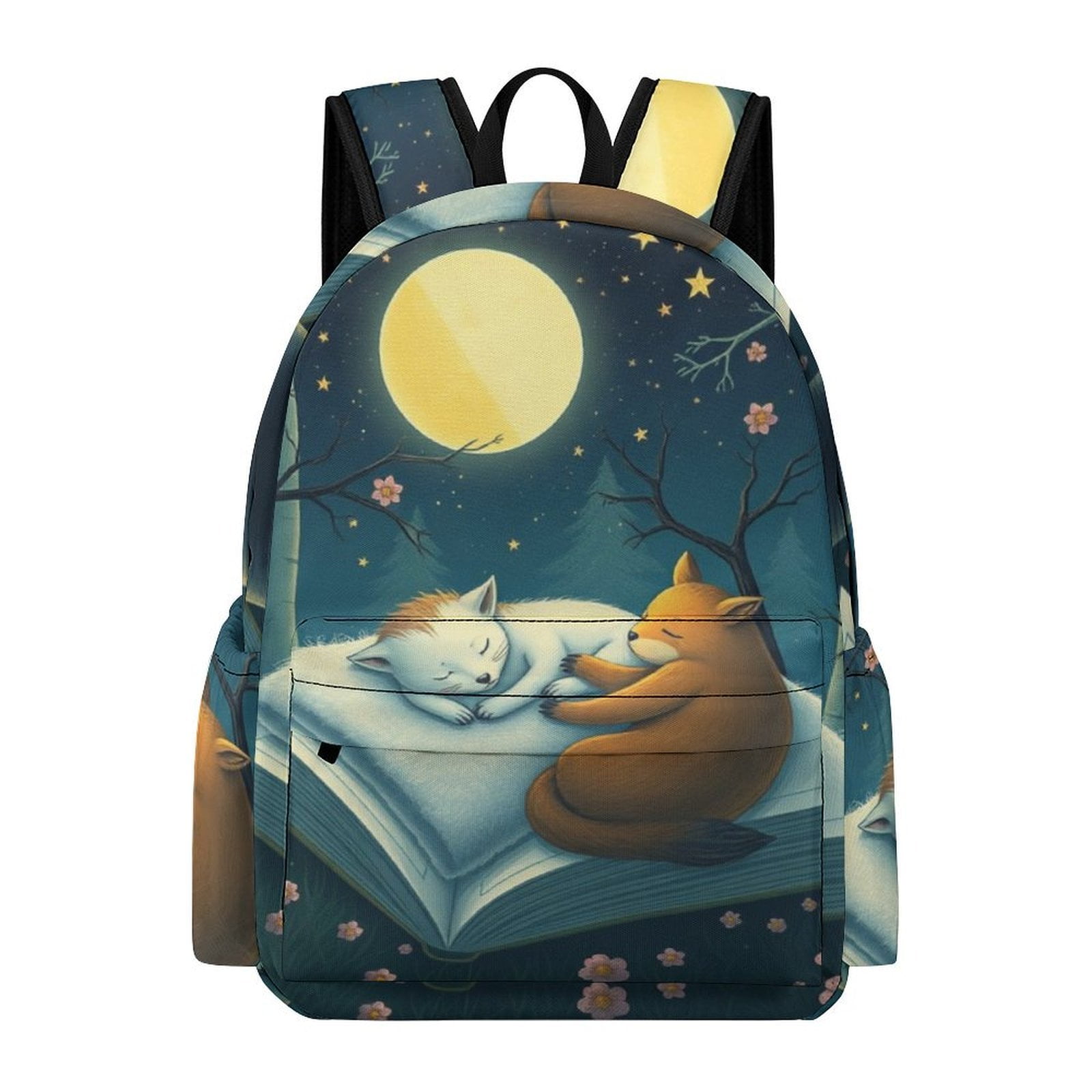 Book Friends Sleep Moon Backpacks Women Men Bookbag Casual School Bags ...