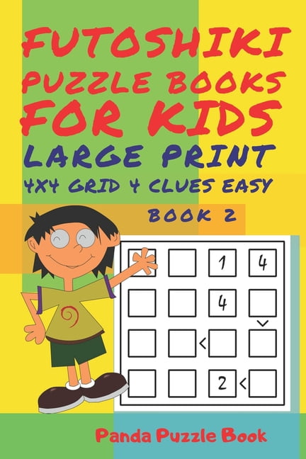 Book Futoshiki Puzzle Books For kids - Large Print 4 x 4 Grid - 4 clues ...