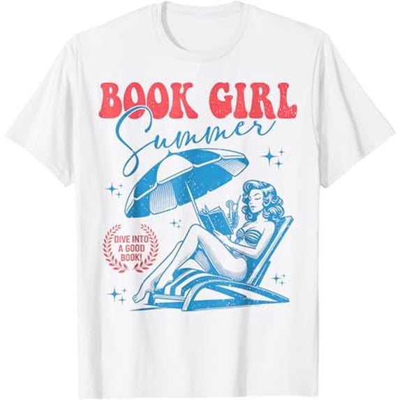 Book Girl Summer Bookish Beach T-Shirt - Walmart.com