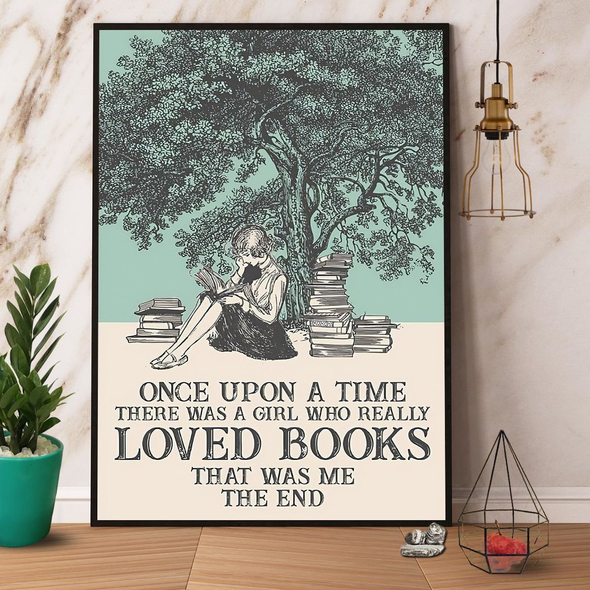 Book Girl There Was A Girl Who Really Loved Books Poster No Frame Matte ...