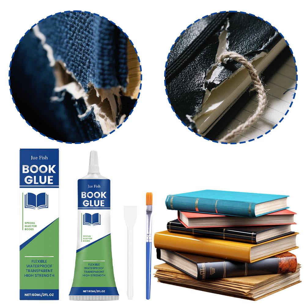 Book Glue, 2 FL.oz X1 Book Adhesive, Clear Book Binding Adhesive ...
