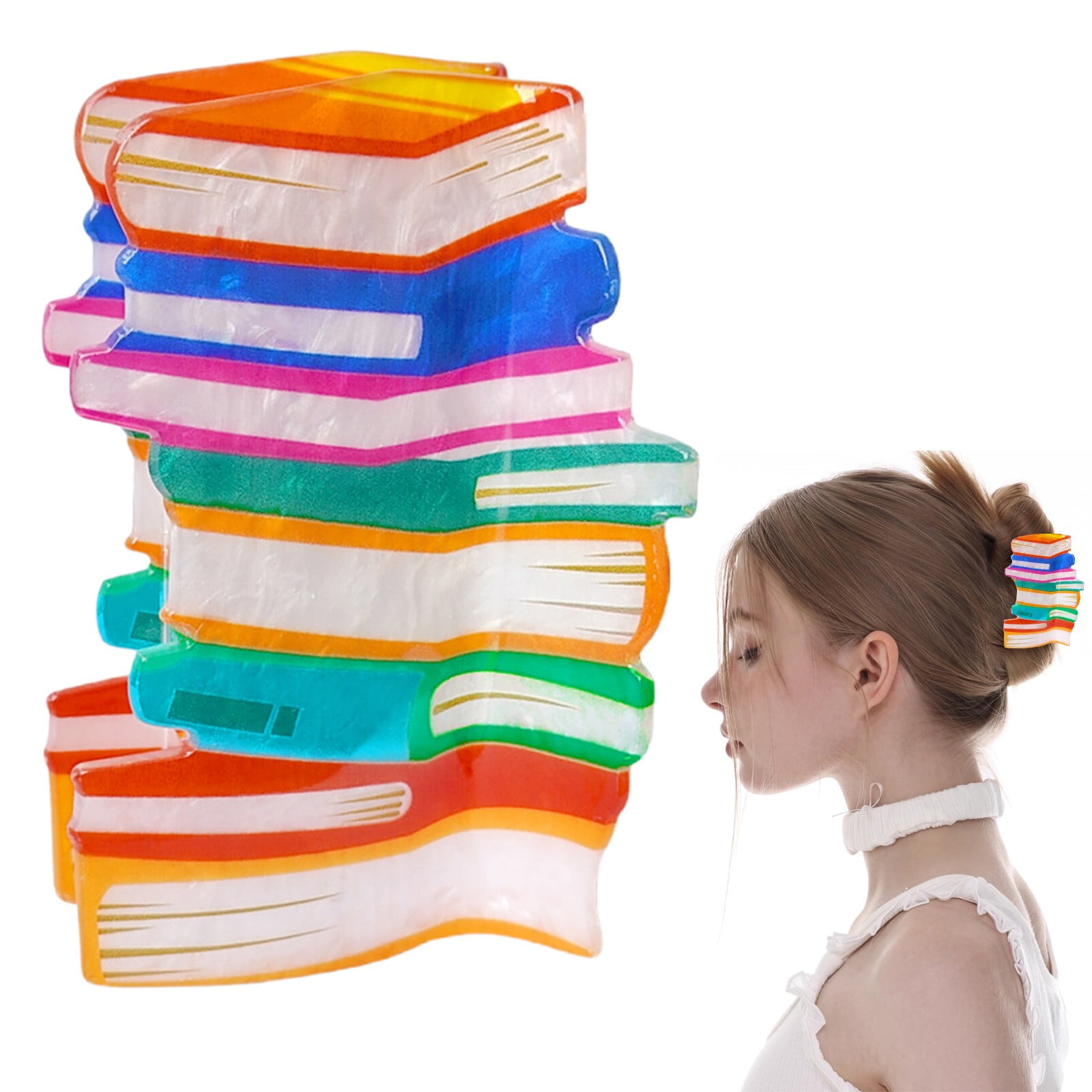Book Hair Claw Clips for Women Teachers Book Lovers | Cute Acrylic Back ...