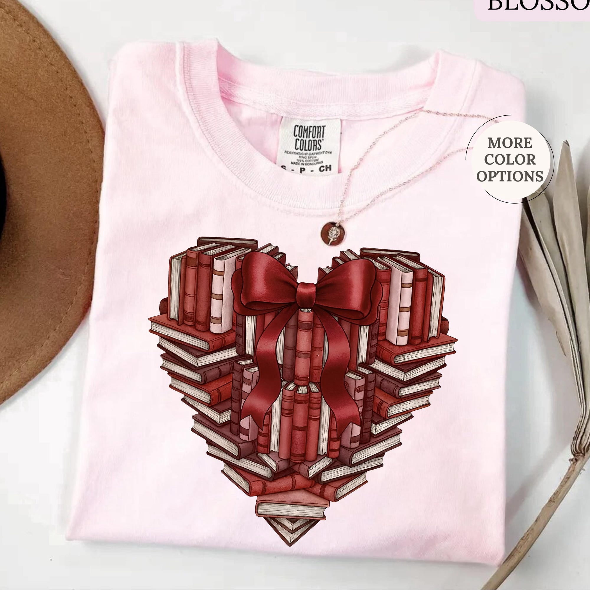 Book Heart Shirt Coquette Book Stack Tshirt Book Lover Gift Bookish Tee ...