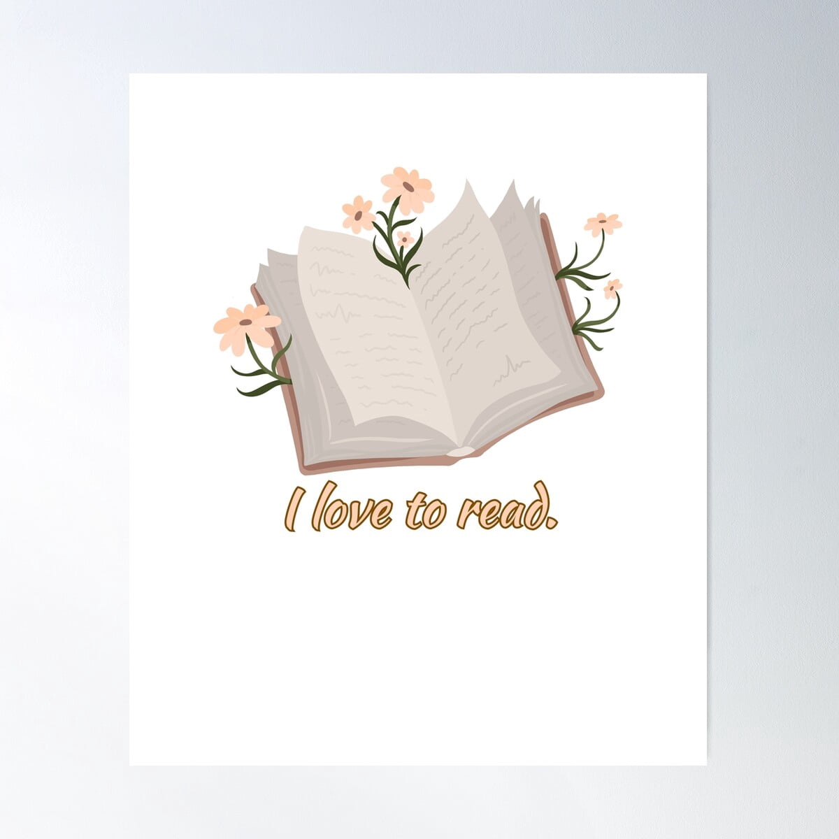 Book - I Love To Read. Poster Wall Art Modern Wall Decor For Living ...