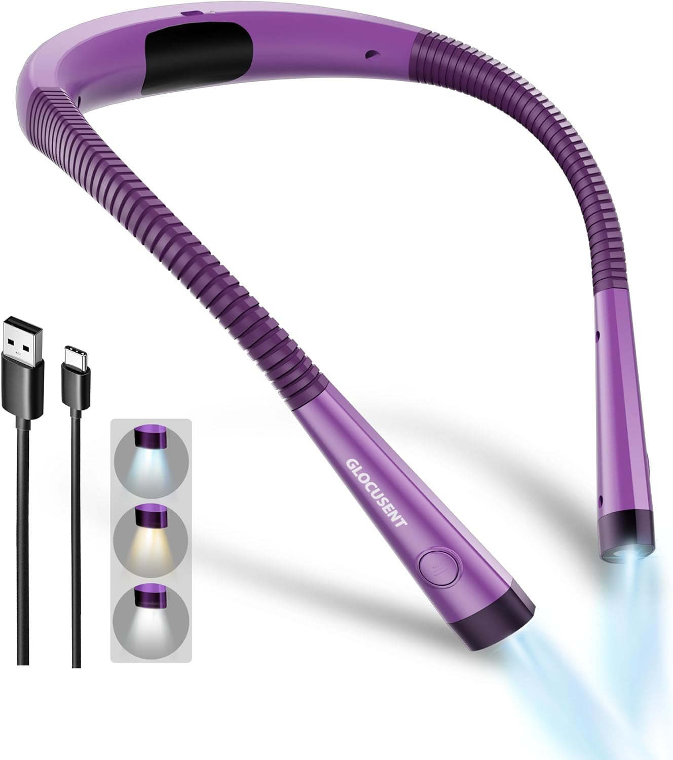 Book Light, 3-Color & 6-Brightness Reading Light, Bendable Neck Light ...