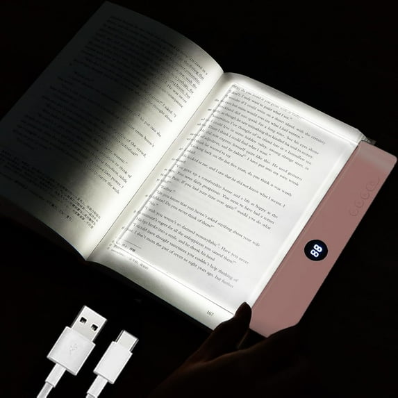 Book Light, Dimmable LED Reading Light 3 Color Flat Lamp for Reading ...