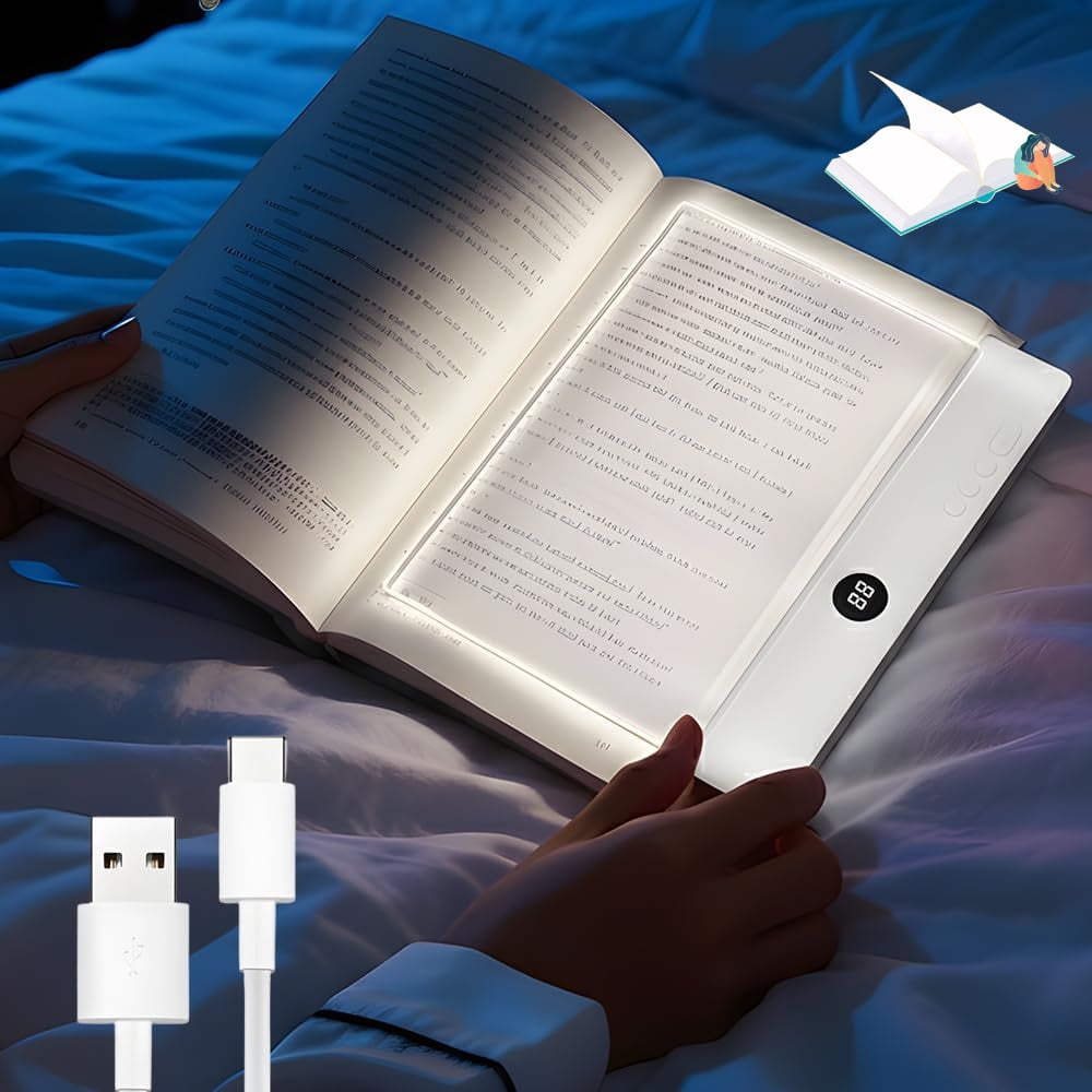 Book Light, Dimmable Panel Plate Lamp Book Full Page Light for Reading ...