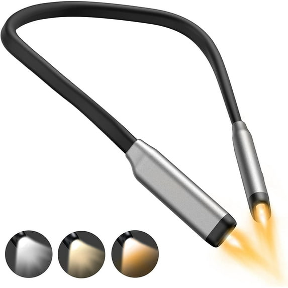 Book Light LED Neck Reading Light,Bendable Rechargeable Book Light for ...