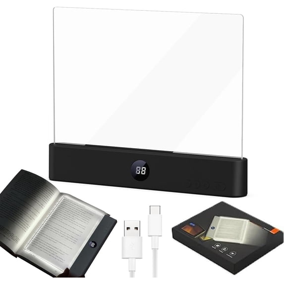 Book Light, LED Reading Light Rechargeable Flat Book Lights for Reading ...