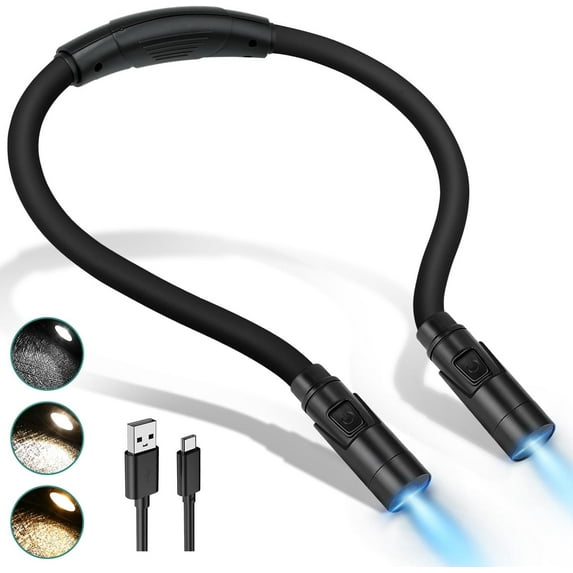 Book Light for Reading and Crocheting Rechargeable Neck Light for ...