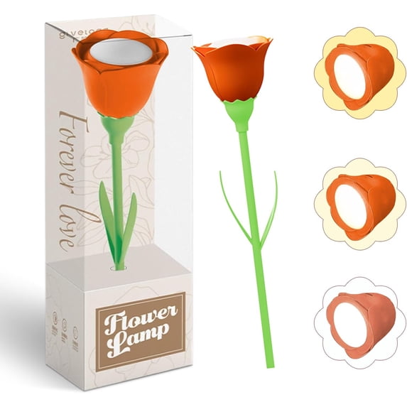 Book Light for Reading with USB-C Charging,Bendable Neck Rose Lamp with ...