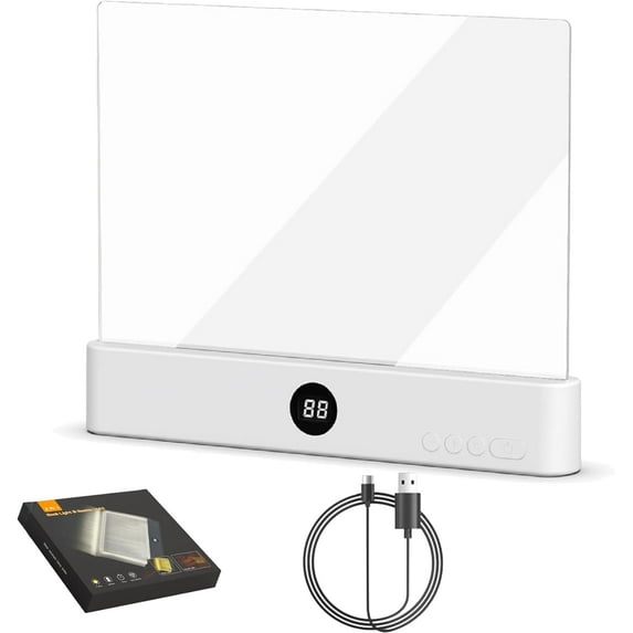 Book Light, Rechargeable Clear LED Flat Reading Light with 3 Colors ...