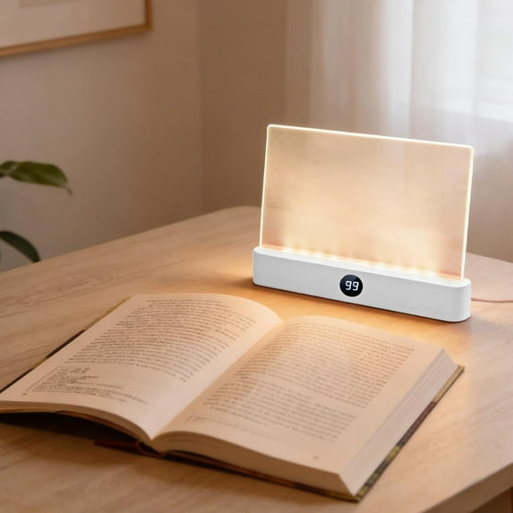 Book Light, Rechargeable Clear LED Flat Reading Light with 3 Colors ...
