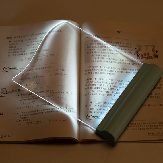 Book Light, Rechargeable Clear LED Flat Reading Light, Dimmable Panel ...