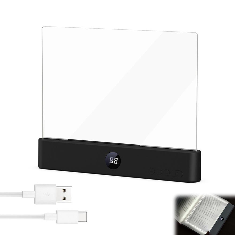 Book Light, Rechargeable Clear Led Flat Reading Light With 3 Colors ...