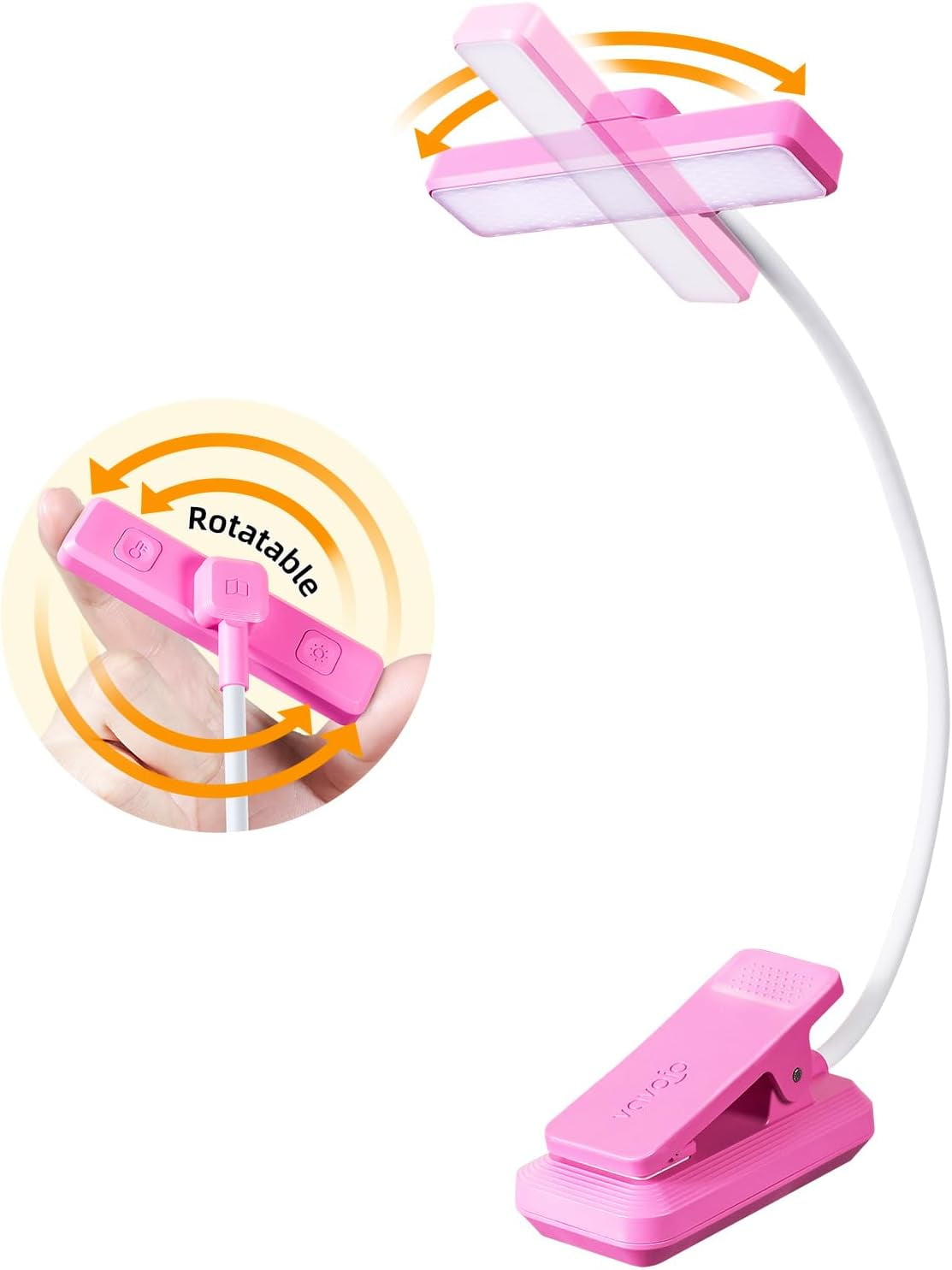 Book Light Rotatable:24 LEDs Reading Light, 3-Color & 9-Brightness Book ...