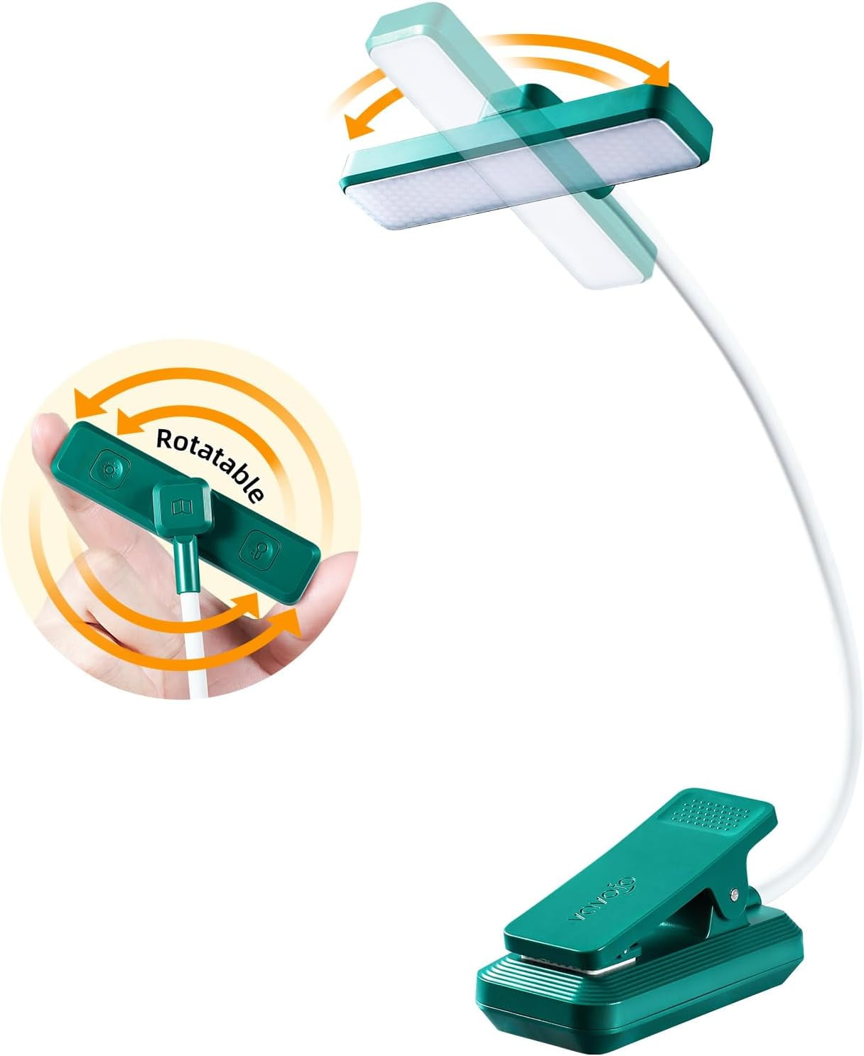 Book Light Rotatable:24 LEDs Reading Light, 3-Color & 9-Brightness Book ...