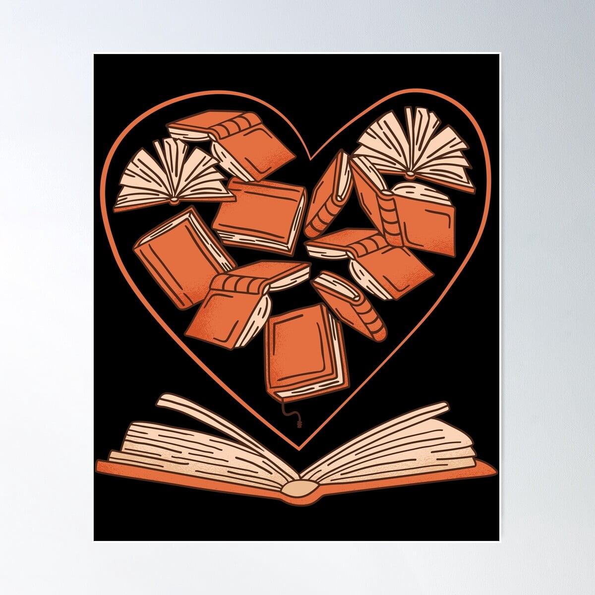 Book Love Poster Wall Art, Modern Wall Decor For Living Room Bedroom ...