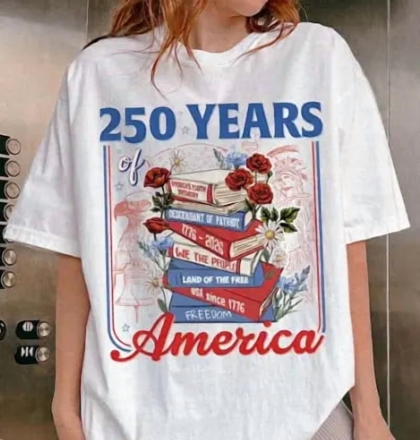 Book Lover America 250 Years Reading Graphic T-Shirt All Size S-5XL ...