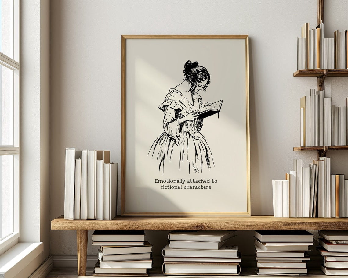 Book Lover Bookshelf Decor Trendy Aesthetic Room Black White Reading ...