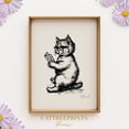 Book Lover Bookworm Cat Art Reading Nook Animal Decoration Unframed ...