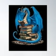 Book Lover Bookworm Reading Books Dragon Poster Wall Art Modern Wall ...