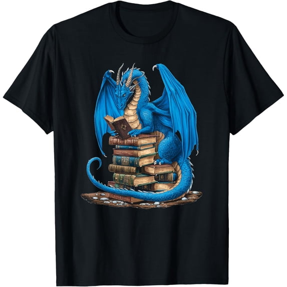 Book Lover Bookworm Reading Dragon T-Shirt - Walmart.com