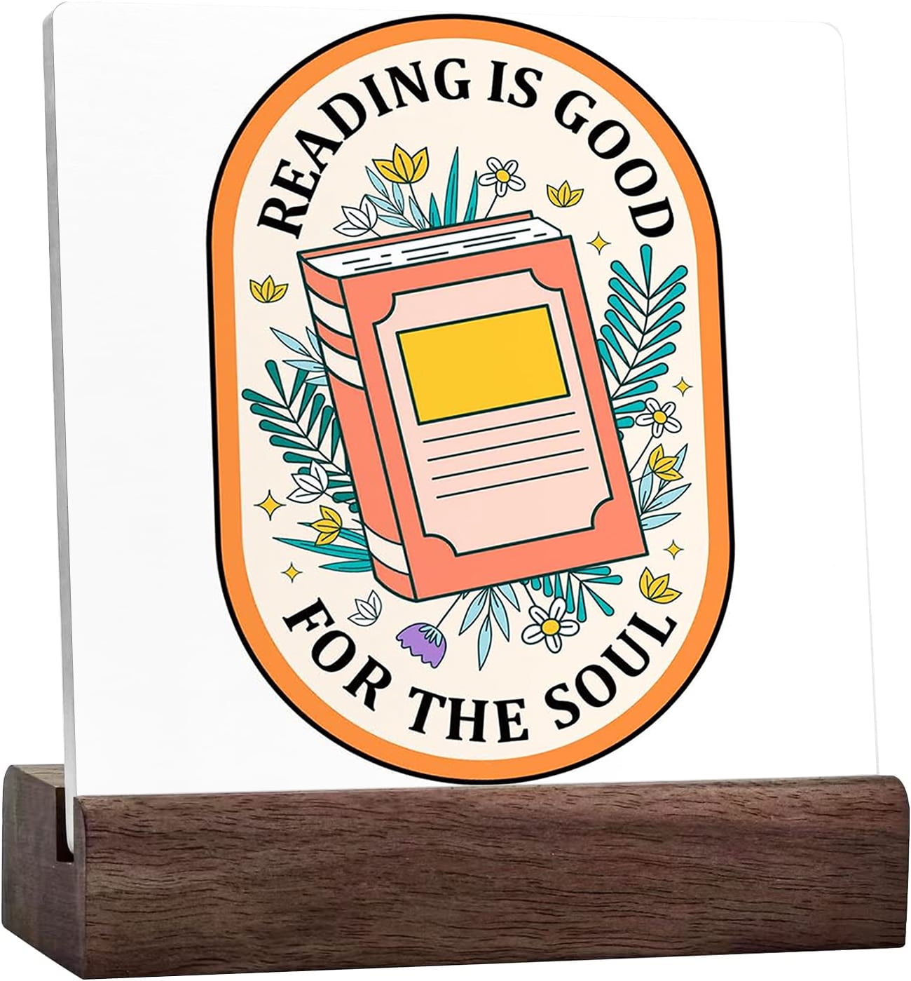 Book Lover Ceramic Desk Sign,Reading Is Good For The Soul Ceramic Table ...