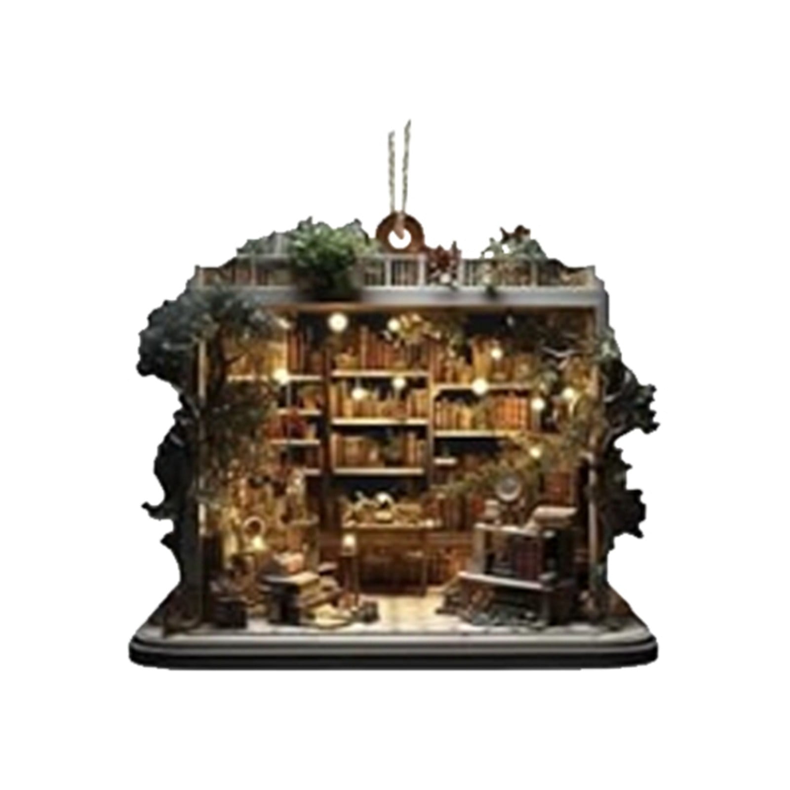 Book Lover Christmas Ornament 2D Acrylic Flat Bookstore Decor Book ...