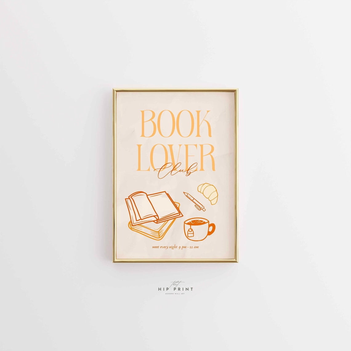 Book Lover Club Print, Cozy Bookish Decor, Unframed Paper Poster 8x10in ...