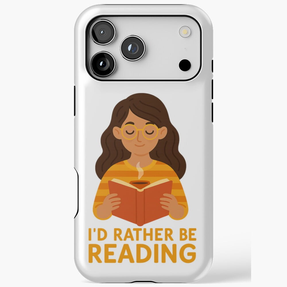 Book Lover Cozy Reading Character Cartoon Illustration Phone Case ...
