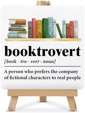 Book Lover Decor - Gifts for Book Lovers Readers - Rustic Booktrovert ...