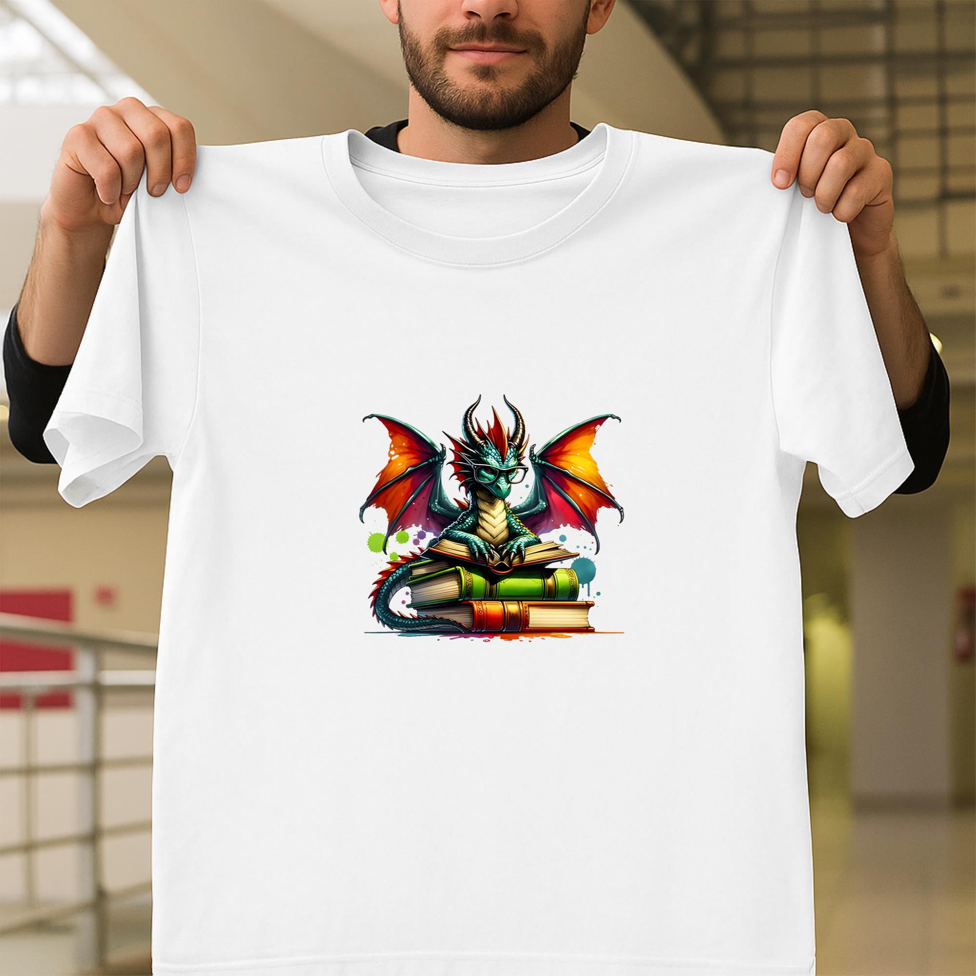 Book Lover Dragon Whimsical Fantasy Reading, Librarian Bookworm V51014 ...