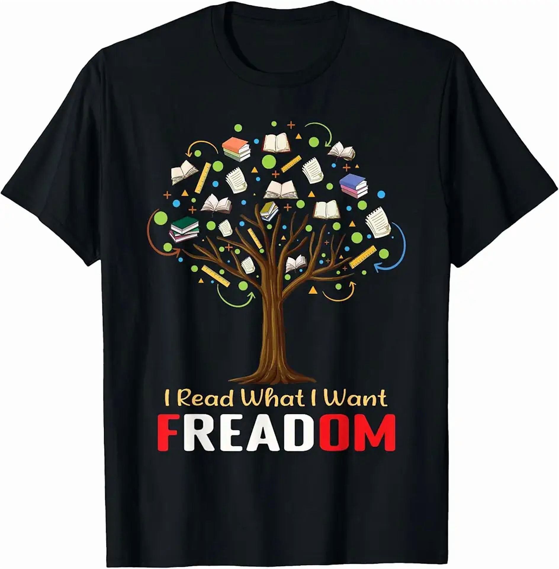 Book Lover Freedom Reading Tree Graphic Unisex Short Sleeve T-Shirt ...