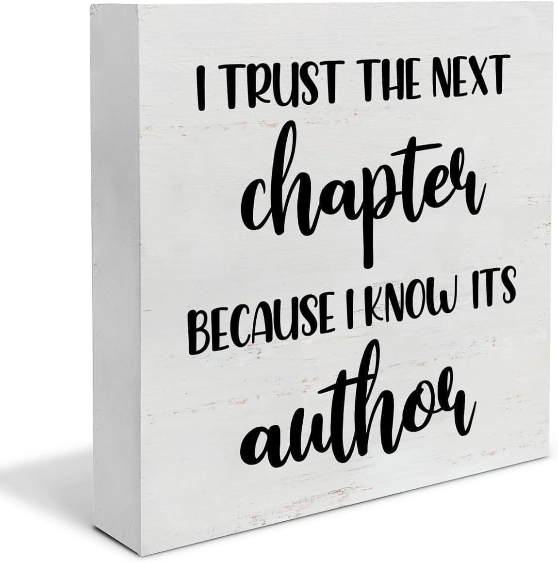 Book Lover Gifts Inspirational Quote Wooden Box Sign I Trust The Next ...
